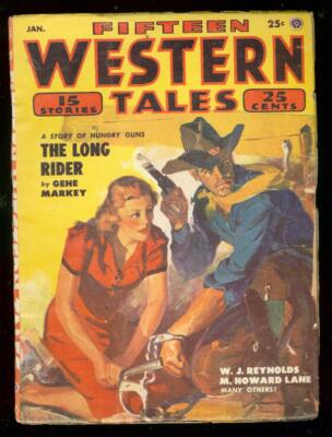 FIFTEEN WESTERN TALES PULP JAN 1954-GIRL RESCUE COVER VG | eBay