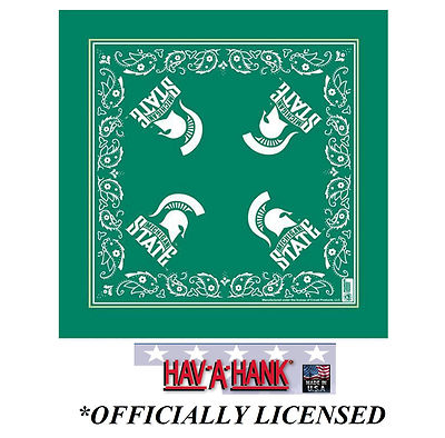 USA MADE MICHIGAN STATE UNIVERSITY Spartans MSU BANDANA Scarf Head Wrap ...