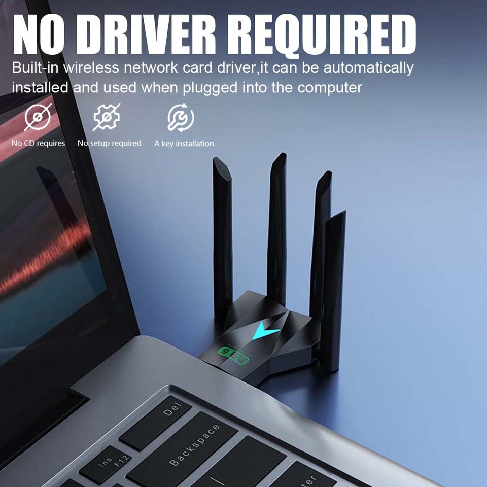 1300Mbps Wireless Dual Band USB 3.0 WiFi 2.4G/5G Network Adapter Dongle ...