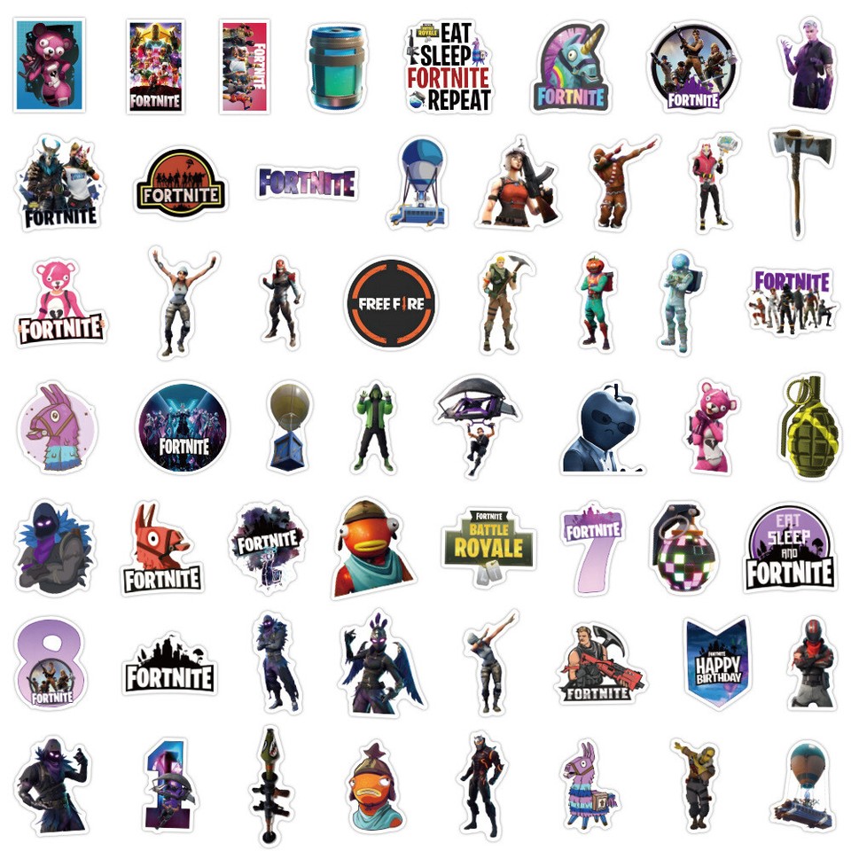 Mix 10/50 PCs Fortnite PC Epic Game Luggage Notebook Sticker-No ...