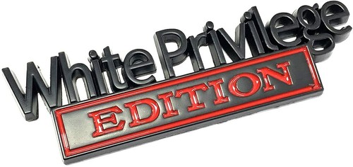 2X White Privilege Edition Emblems 3D Alloy Fender Badge Decal (Black ...