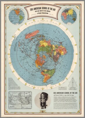 Flat Earth Map – CBS American School of the Air by Hammond – Archival ...