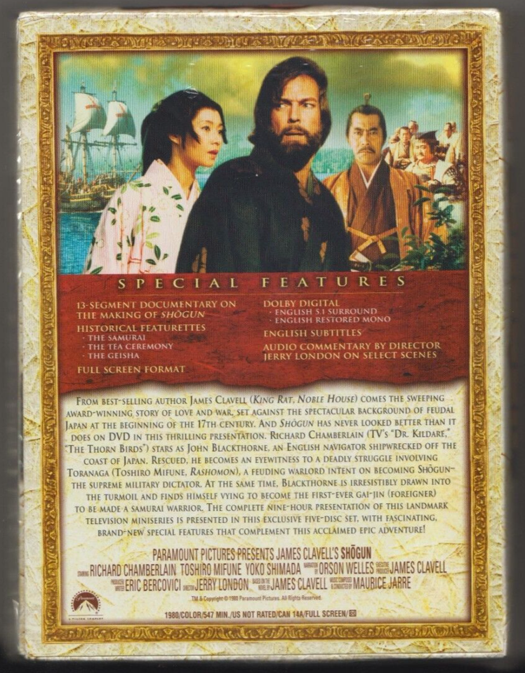 SHOGUN 1980 Mini-series 5 DVD Set "New", "Sealed " BIGGER PRICE DROP | eBay