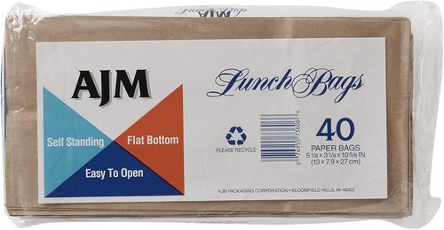 AJM Brown Paper Lunch Bags 40 Count | eBay