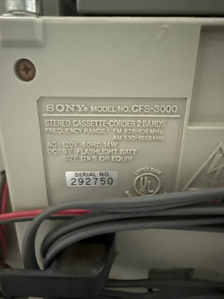 Vintage Sony Transound FM/AM Stereo Cassette Recorder Boombox CFS-3000 ...