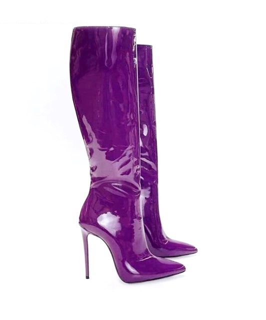 Red Long Boots Women's Autumn Pointed Toe Stilettos High Boots Knees ...
