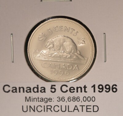 1996 Canada 5 Cent - UNCIRCULATED from Mint Roll 🇨🇦 | eBay