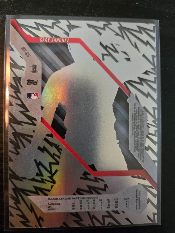 2018 GARY SANCHEZ TOPPS HIGH TEK PATTERN 2 LIGHTNING BOLTS NEW YORK ...