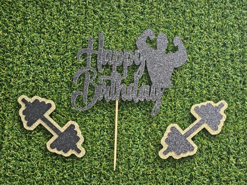 PERSONALISED Muscle Man/Gym Any Name/Age Birthday CAKE Topper. | eBay UK