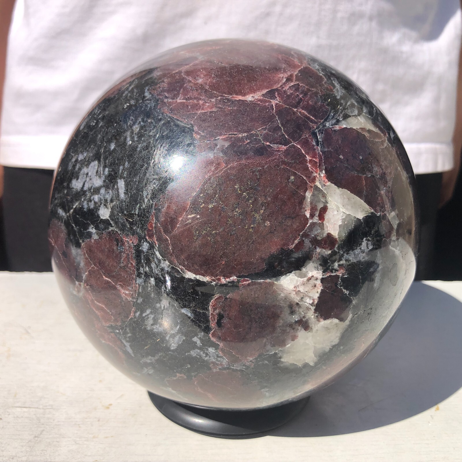 12.4LB Natural Firework red garnet Quartz sphere Crystal Ball Mineral ...