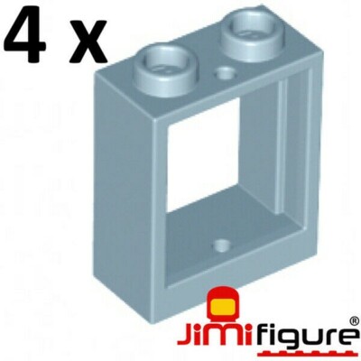 NEW 4 x LEGO 1x2x2 Window Frame Flat Front Sand Blue 60592 Genuine Bulk ...
