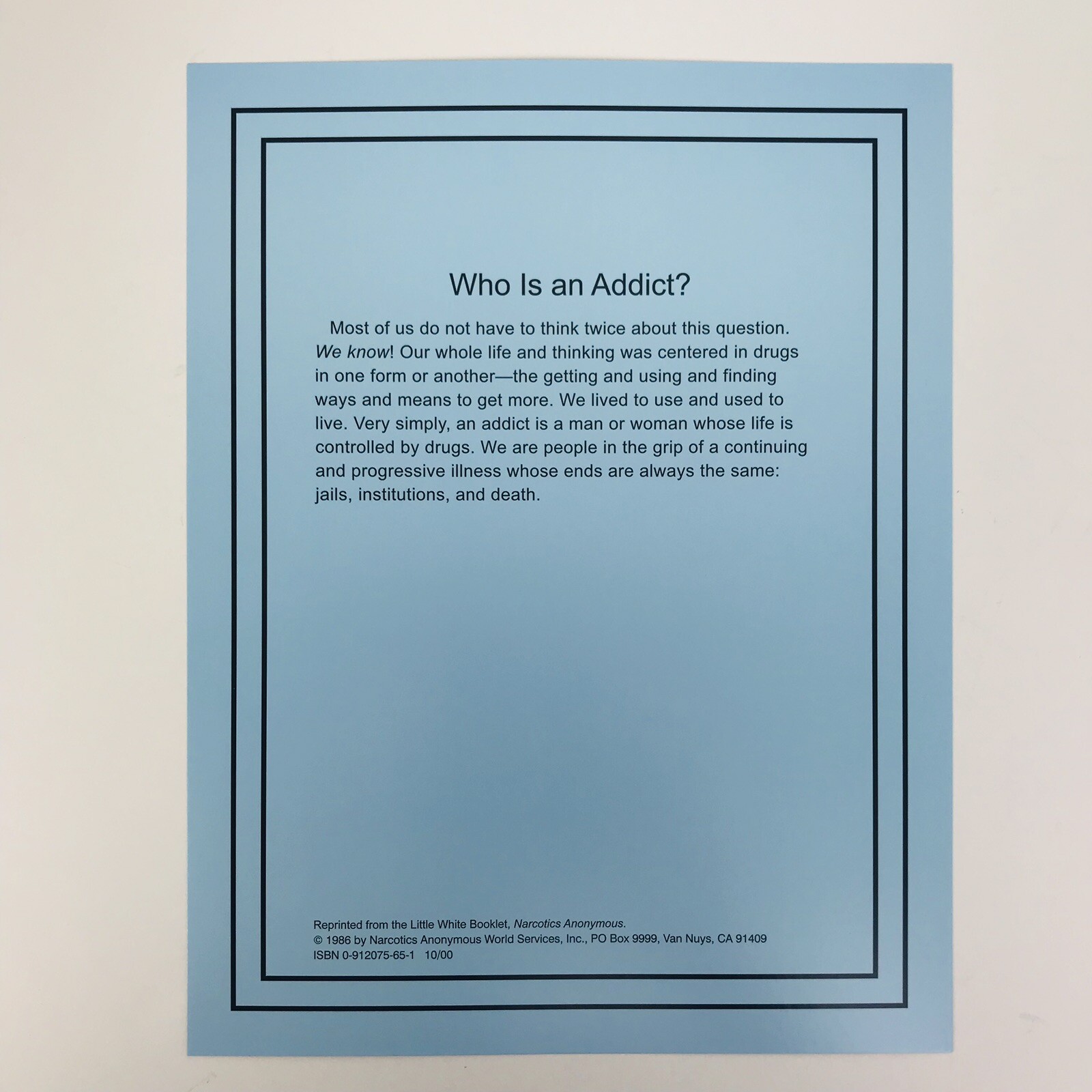 NARCOTICS ANONYMOUS NA 7 Group Reading Cards Set and 27 keytags English ...