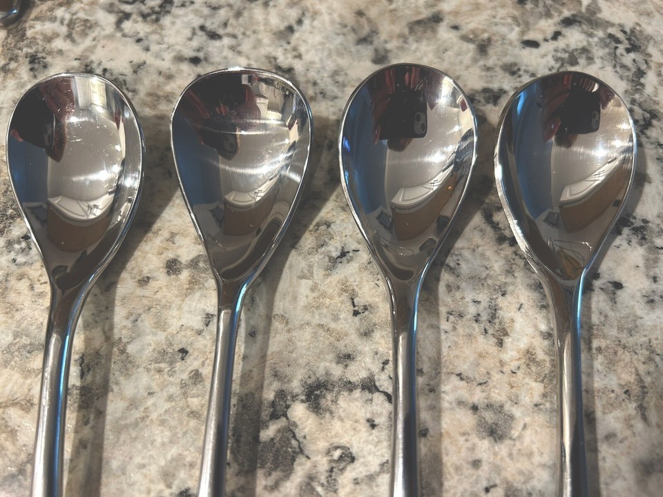 Washington Forge Wf 4 TEAR DROP Teaspoons MCM Stainless Korea Flatware ...