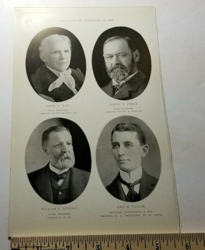 Notable St. Louisians of 1900 Page Photos RAILROAD MEN Wabash Vandalia MK&T A4 | eBay