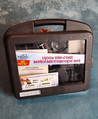 Orbiter Metal Microscope Set 1200x Die Cast 49 Piece Set OR95WC NEW | eBay