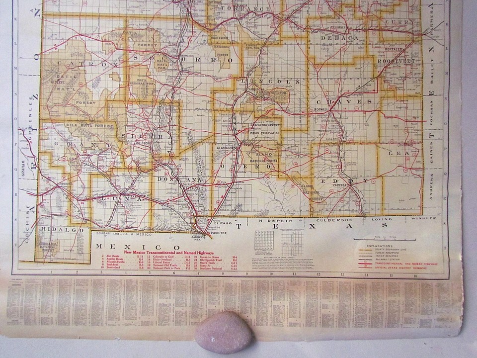 HUGE VINTAGE NEW MEXICO WALL MAP 40X50 INCHES | eBay