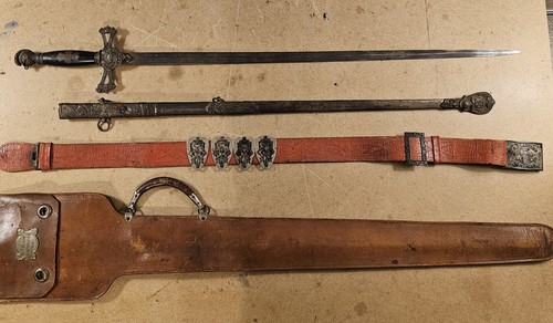 Vintage Masonic Sword With Sleeve, Sheath and Belt | eBay