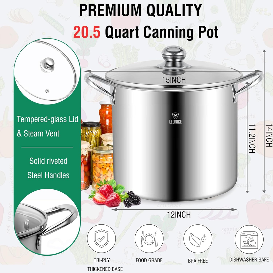 Beginner's Canning Supplies Kit: Water Bath Pot, Tools & Accessories ...