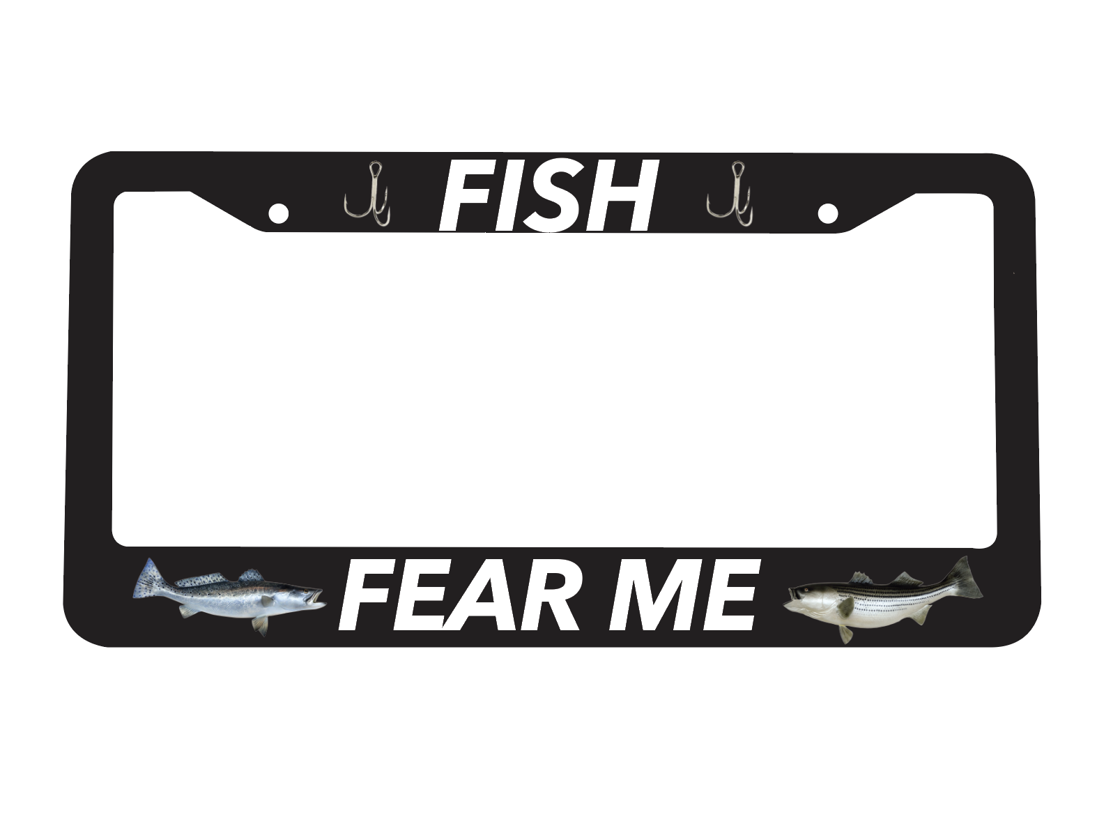 Fish Fear Me Anglers Fishing Pole Fisher Bait Bass Saltwater License ...
