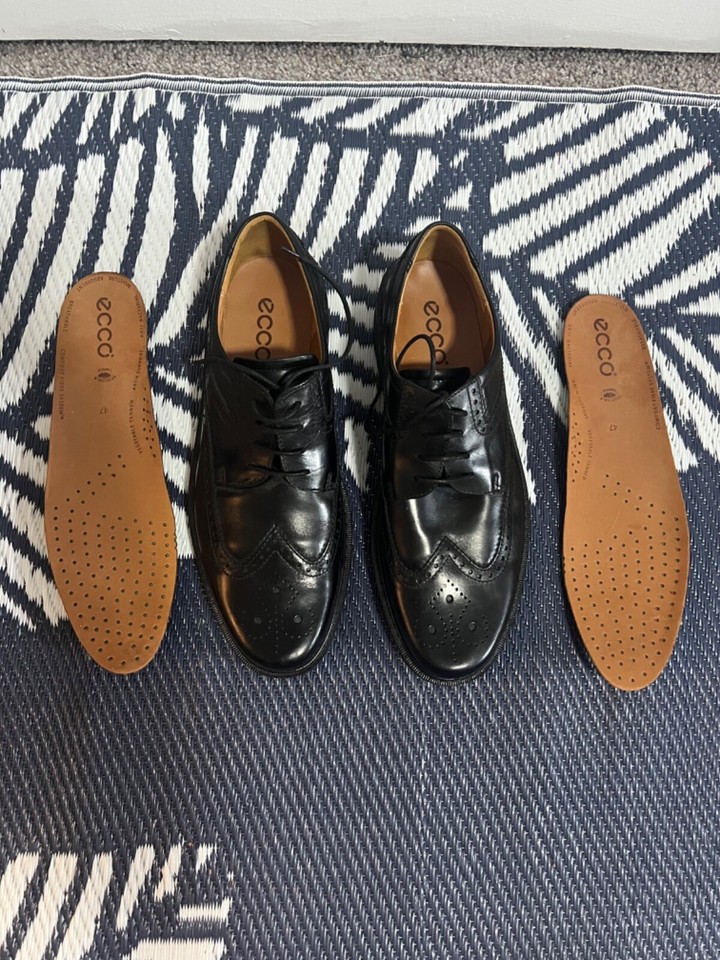 Ecco Shock Point Mens Black Leather Oxford Lace Up Dress Shoe Sz EU 47 ...