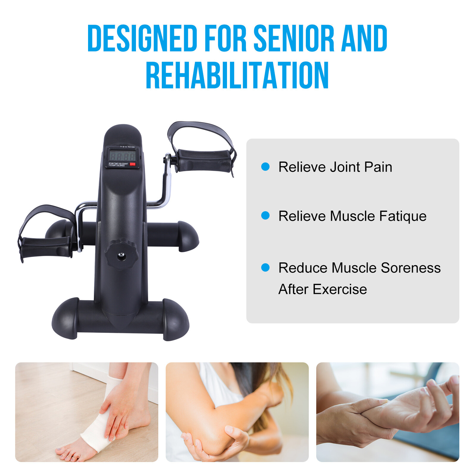 Portable Mini Cycle Bike Foot Pedal Exercise Machine Arm Leg Recovery ...