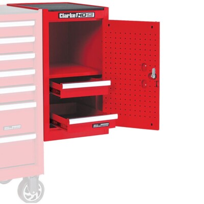 CLARKE TOOL CABINET & 2 DRAWER SIDE LOCKER RED SL26C 7638166 | eBay UK
