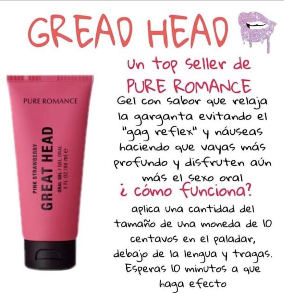 Pure Romance Great Head Blueberry Lemonade Gel Oral Sex Edible Couples ...