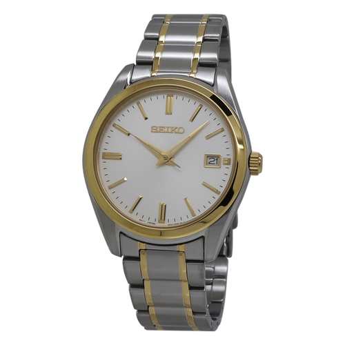 Seiko Essentials White Dial Two-Tone Stainless Steel Men's Casual Watch ...