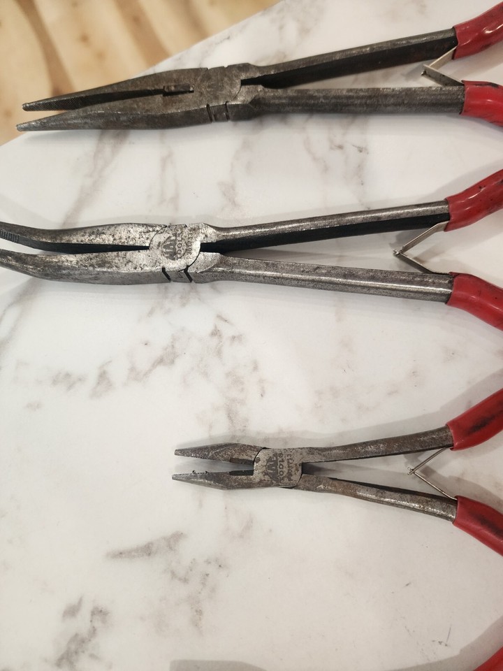 Mac Tools 5pc Red Rubber Grip Mixed / Needle Nose Pliers Set | eBay