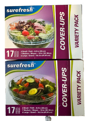 NEW!FAST SHIPPING Surefresh Cover Ups Food Storage Bowl Covers (2 pack ...