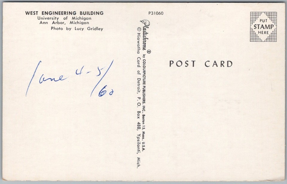 West Engineering Building University Of Michigan Ann Arbor Postcard ...