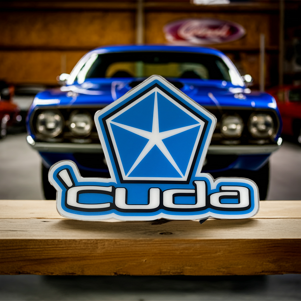 Large Lighted Plymouth Cuda sign Hemi Cuda Barracuda Plymouth Rapid ...