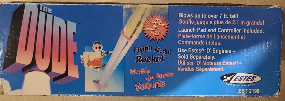 Estes The Dude Rocket Over 7ft Tall Flying Model Kit w/Launch Pad ~ NIB ...