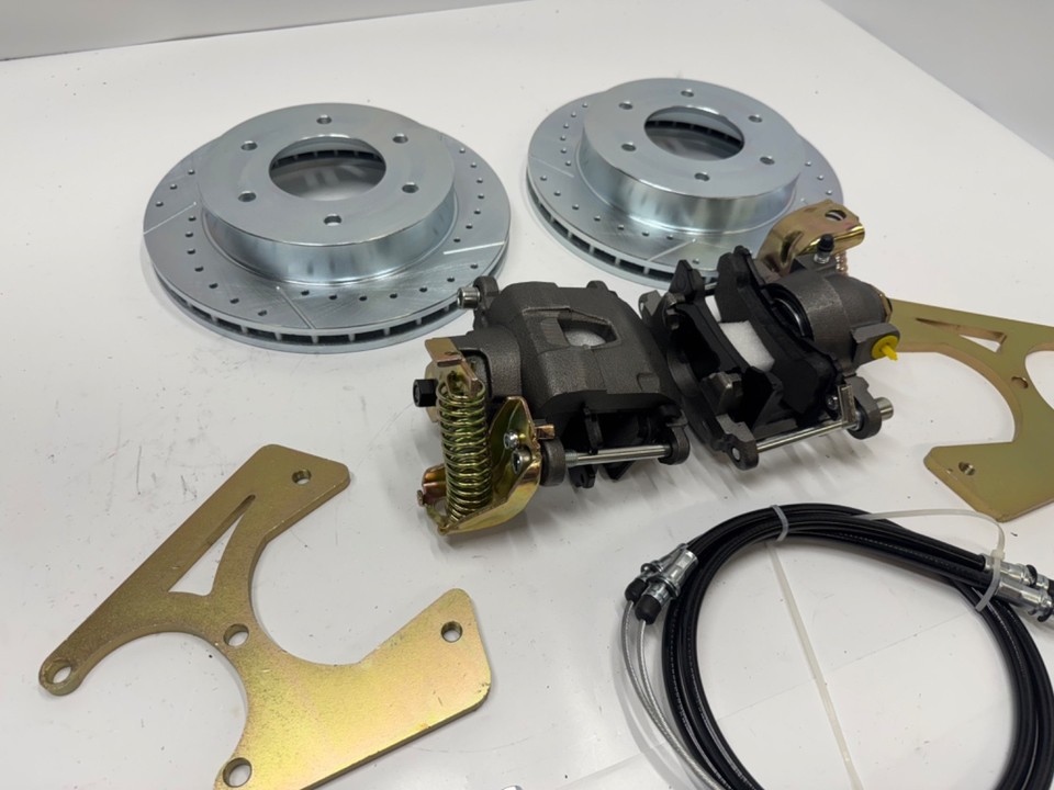 1963-87 C10 Rear Disc Brake Kit 6 Lug Drilled & Slotted w/ e-brake ...