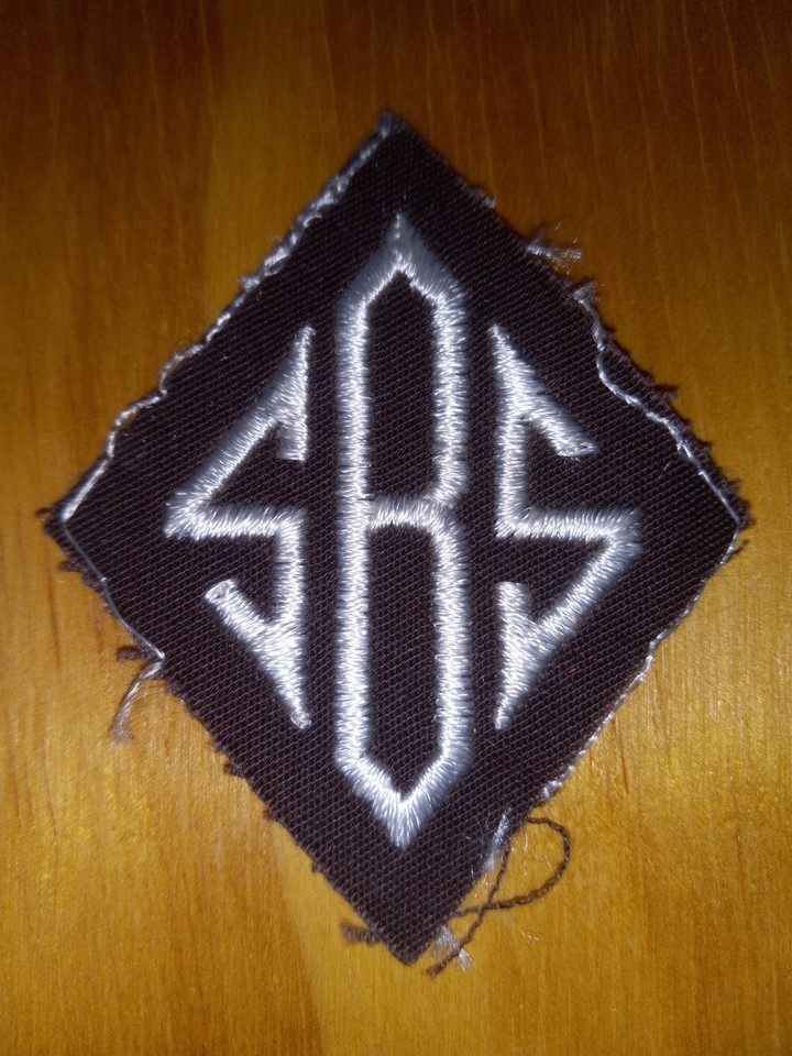 Vintage SBS Patch - Black Diamond Shaped with White Text Initials Style ...