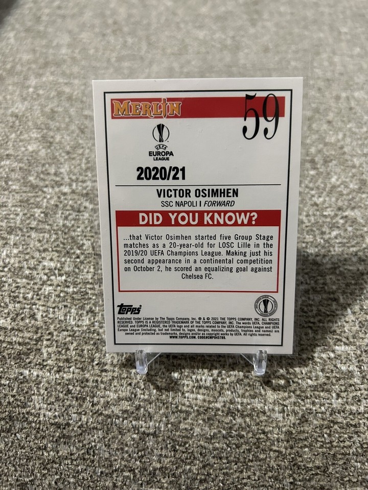 2020-21 Topps Merlin Soccer #59 Victor Osimhen ROOKIE CARD RC | eBay