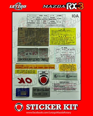 Mazda RX3 Sticker Kit 10a Rotary Vinyl Decal Car Stickers Savanna ...