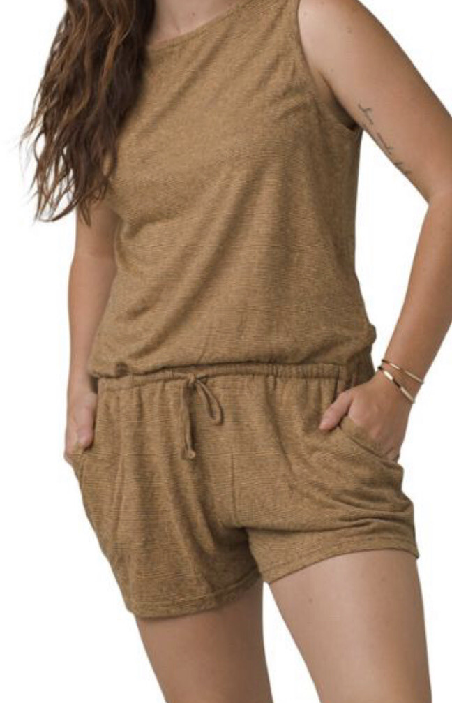 Prana Sz L Sylvie Romper One Piece Striped Sleeveless Organic Cotton Hemp for sale online | eBay