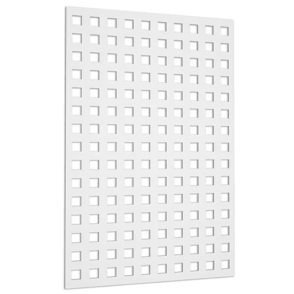 White Vinyl Square Lattice Panel 4in x 32ft Porch Deck Fencing PVC ...
