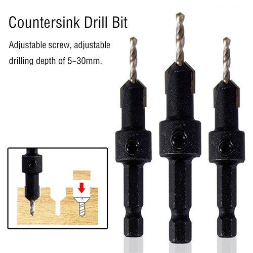 Pointed Head Woodworking Drill Bit Adjustable Hex Shank Drill Plastic ...