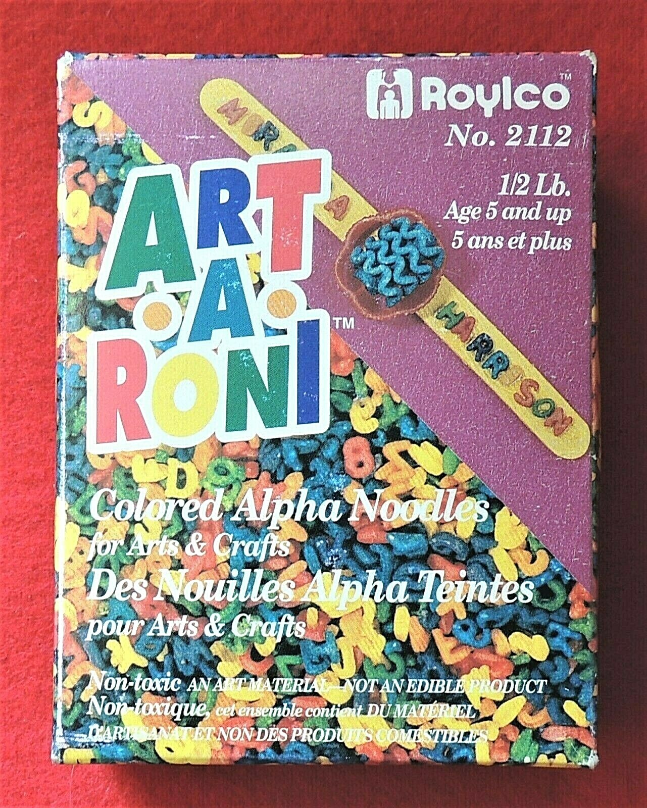 Art-A-Roni Colored Alpha Noodles Alphabet 1/2lb Craft Embelishments ...