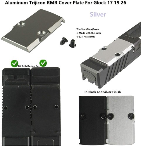 Aluminum Silver Anodized RMR Cover Plate for G 17 19 26 Cut Slides | eBay