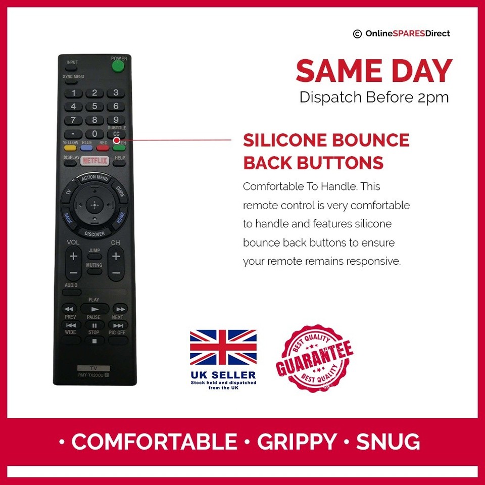 Replacement For Sony Remote Control For Bravia KD43XD8088BU Smart 4K ...