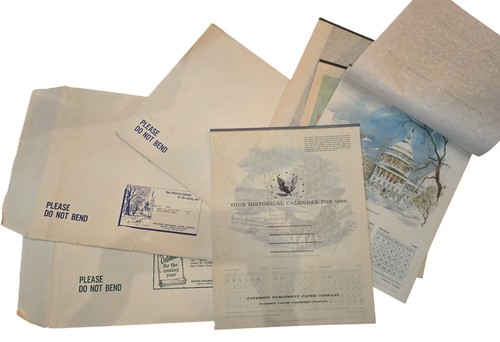 1962-67 vintage PATERSON PARCHMENT PAPER Co lot 4 CALENDARS w 3 ...