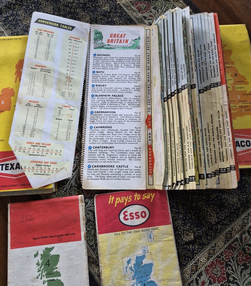 Vintage Texaco, Esso & Regent UK Road Maps x 5 | eBay UK
