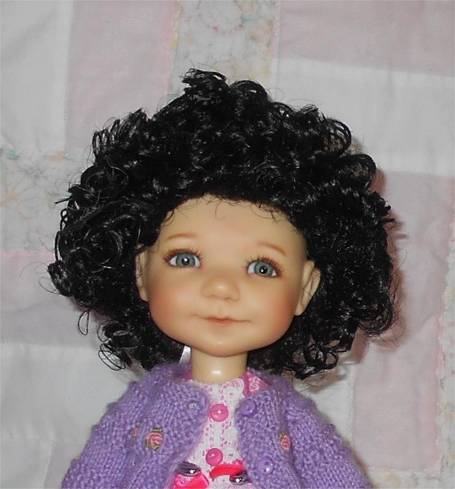 Monique LANEY Doll Wig SIZE 8/9 BLACK Full Head of Short Ringlets/Bangs ...