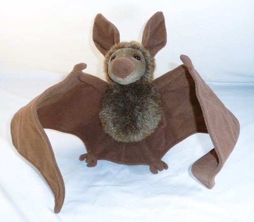 Jaag Plush Brown Fruit Bat 24" Wingspan Fuzzy Unique Realistic Stuffed ...