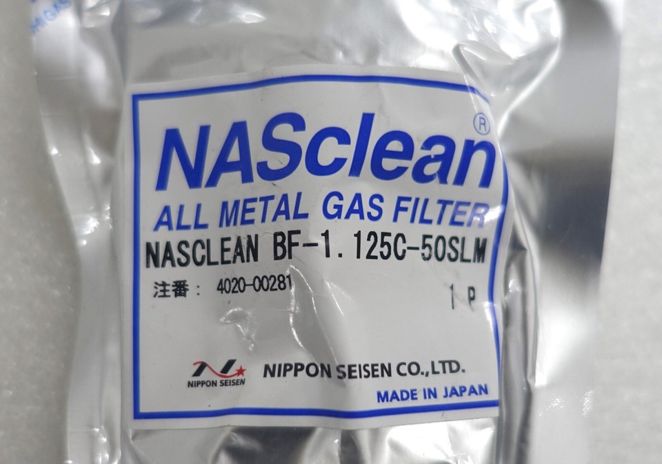 NIPPON SEISEN NASCLEAN ALL METAL IGS GAS FILTER BF-1.125C-50SLM - NEW ...