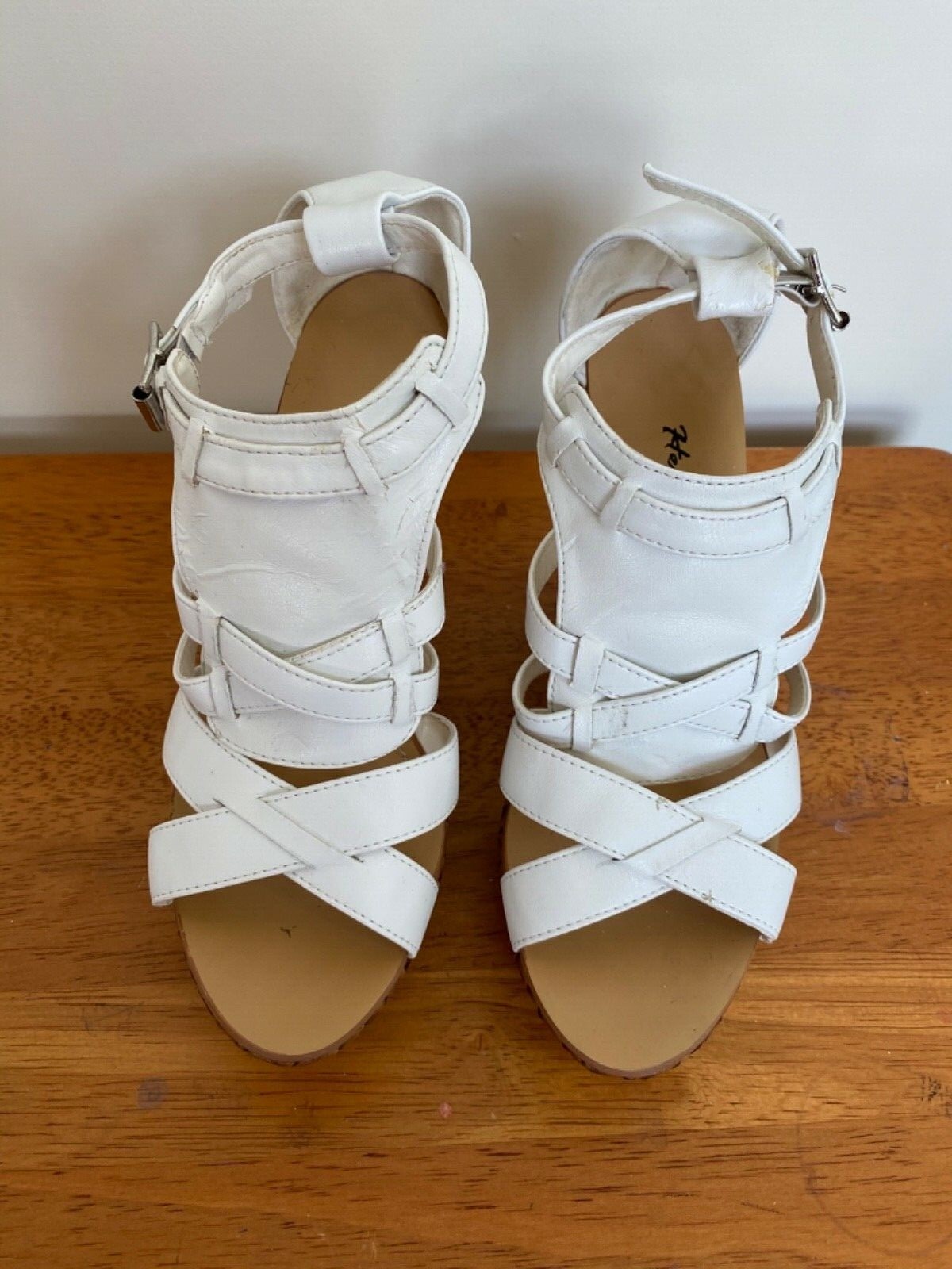 Beautiful White Women open toe Wage Shoes Size US 6 slingback | eBay