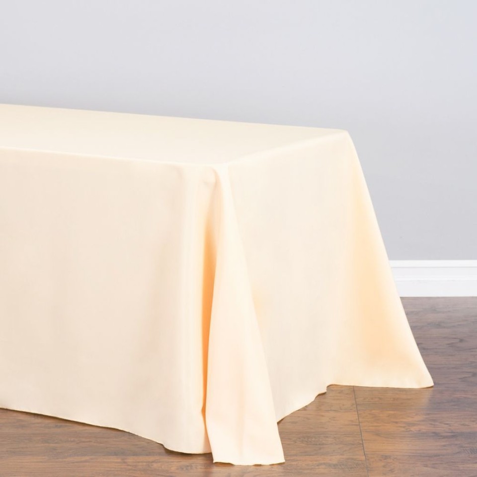 1/10 Pcs 90 x 132 in. Polyester Rectangular Tablecloth for 6 ft Table ...